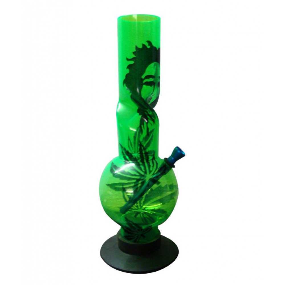 Bob Marley Green Acrylic Ice Bong 12 Inch Buy Online From
